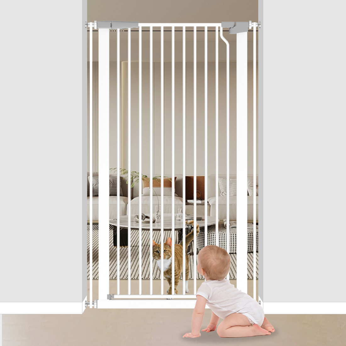 Fariybaby 51 Inch Baby Gate - Child Pet Safety Gate, Extra Tall Indoor ...