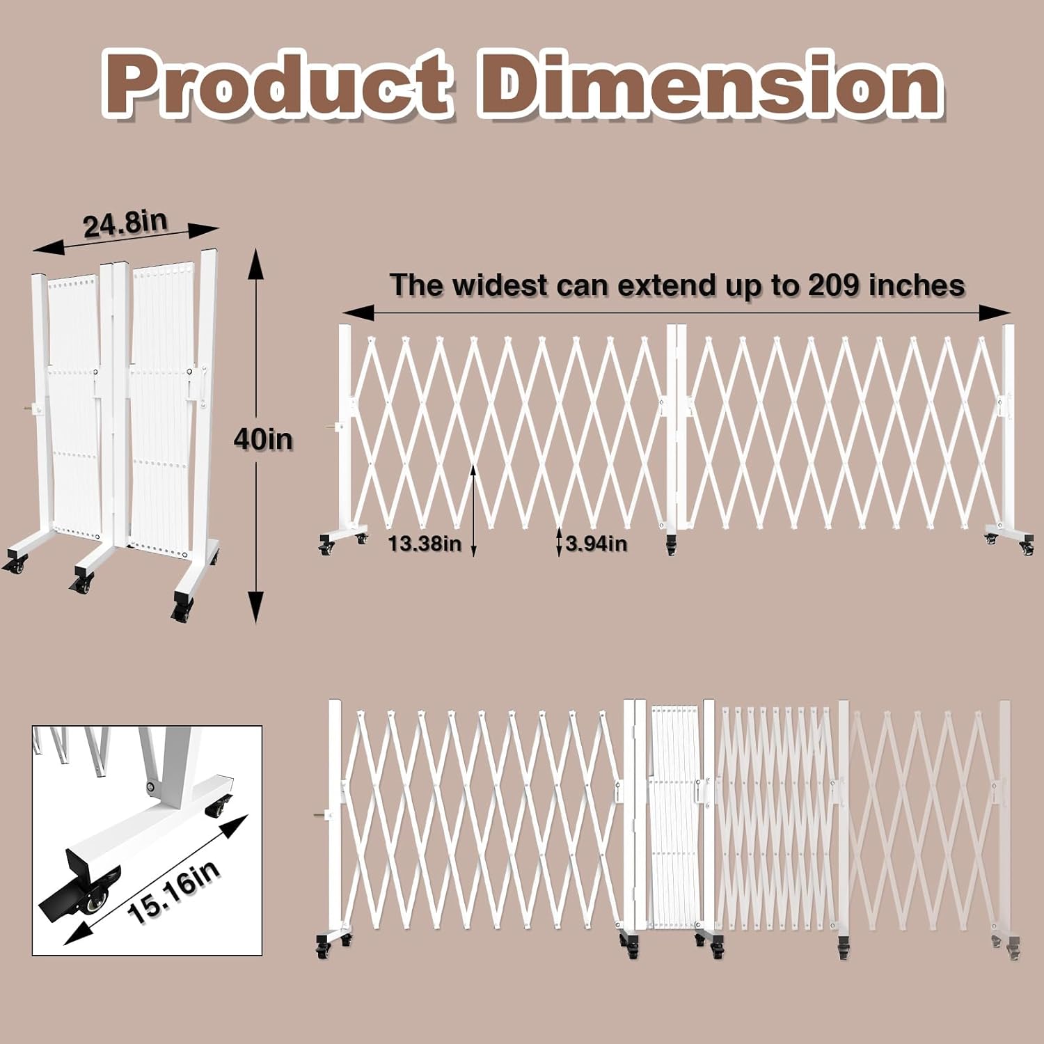 Cardinal Ss30 YITAHOME Metal Expandable Barricade Gate Outdoor, 16FT ...