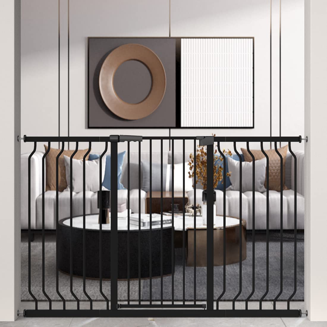 FairyBaby 61" Extra Tall Cat Gate with Extra Wide Walk Through